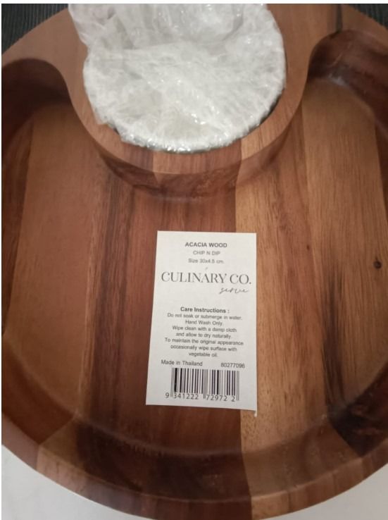 WOOD CHIP N DIP serving board, Furniture & Home Living, Kitchenware ...