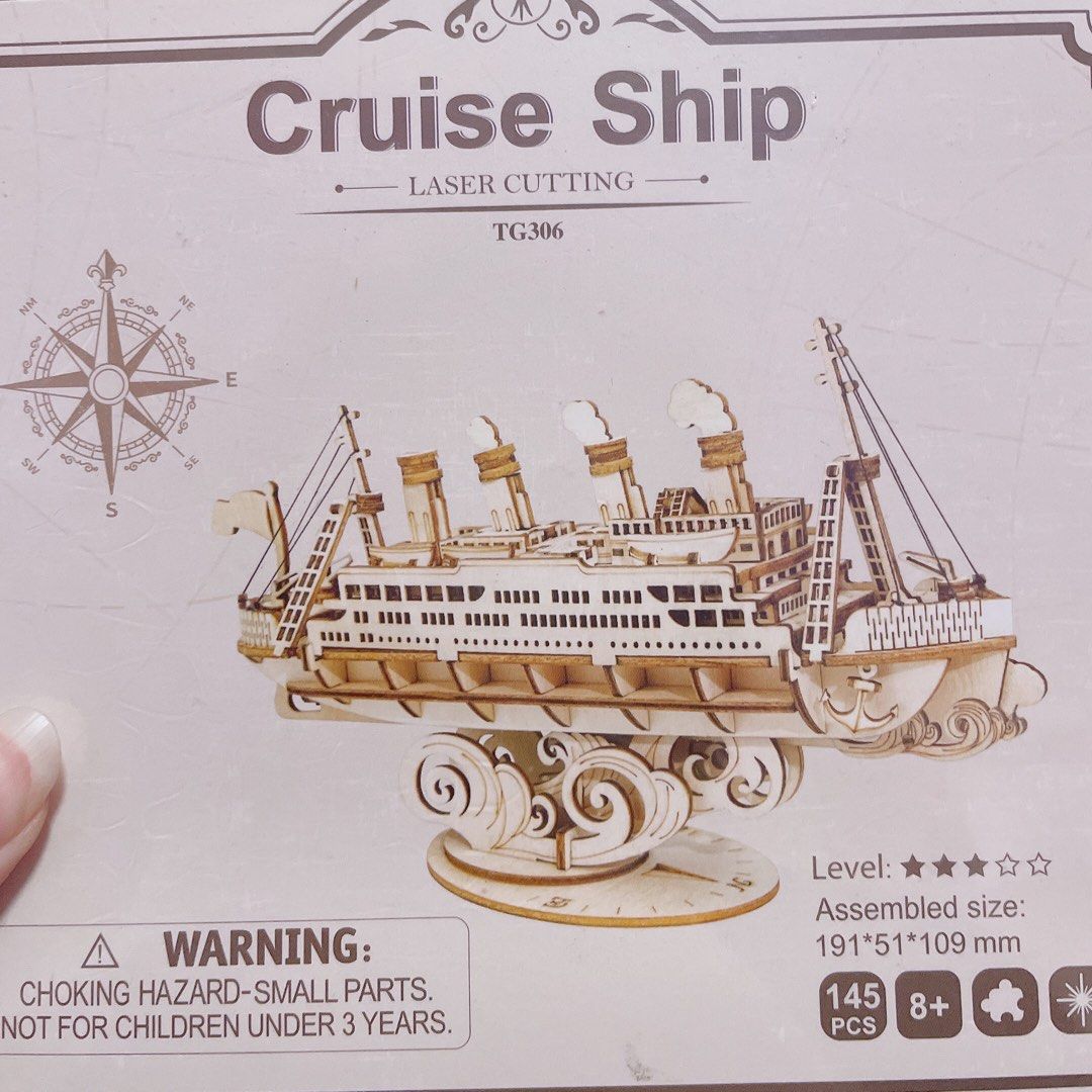 Robotime Wooden DIY Craft Cruise Ship Fishing Ship Cello Drum Kit Do it ...