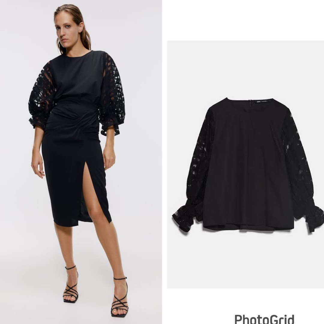 Zara Black Classy Top, Women's Fashion, Tops, Blouses on Carousell