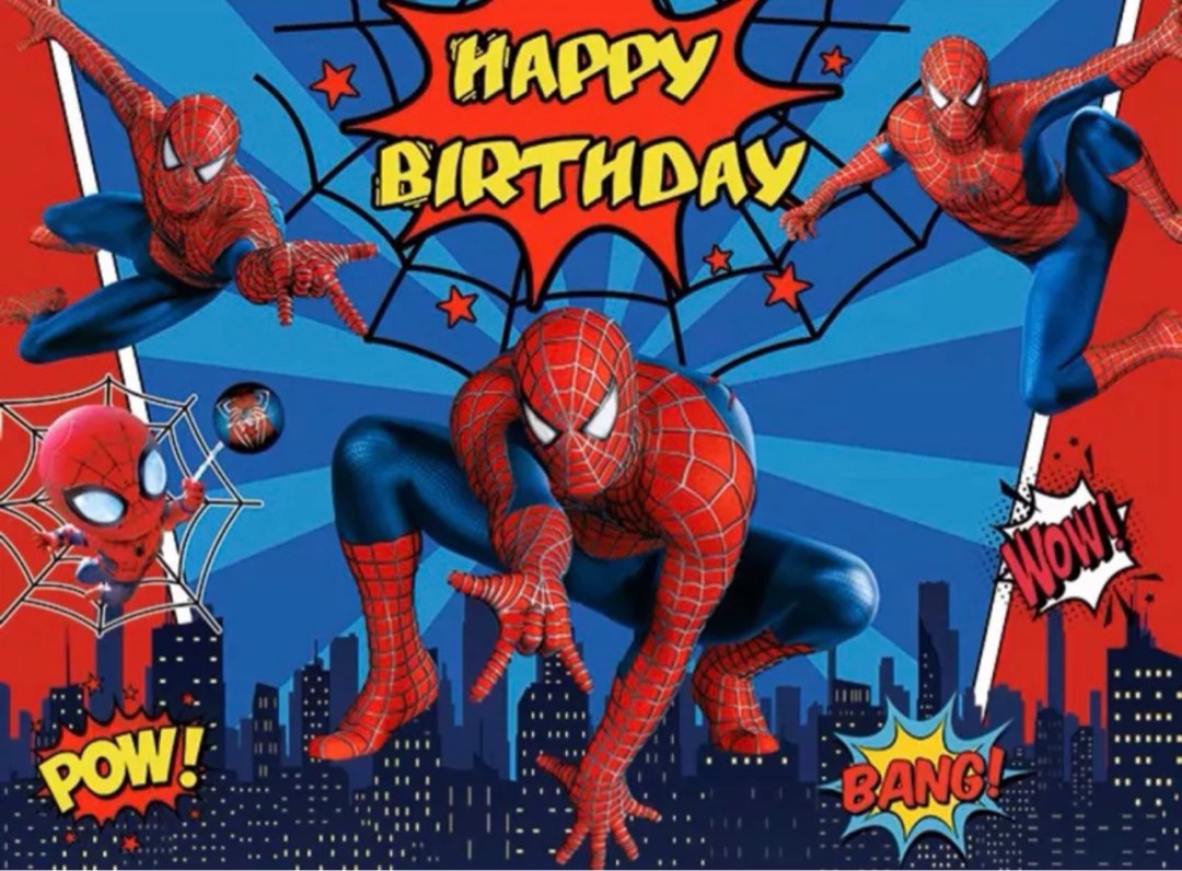 $12.90 Spider-Man backdrop spiderman party backdrop, Hobbies & Toys ...