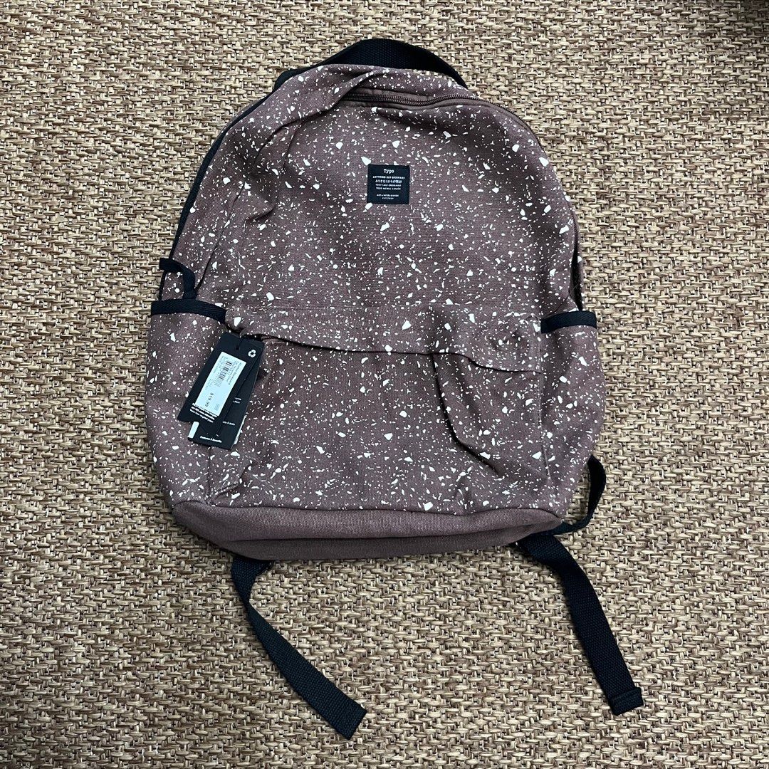 13-inch laptop bag - TYPO Backpack with tag - printed brown color on ...