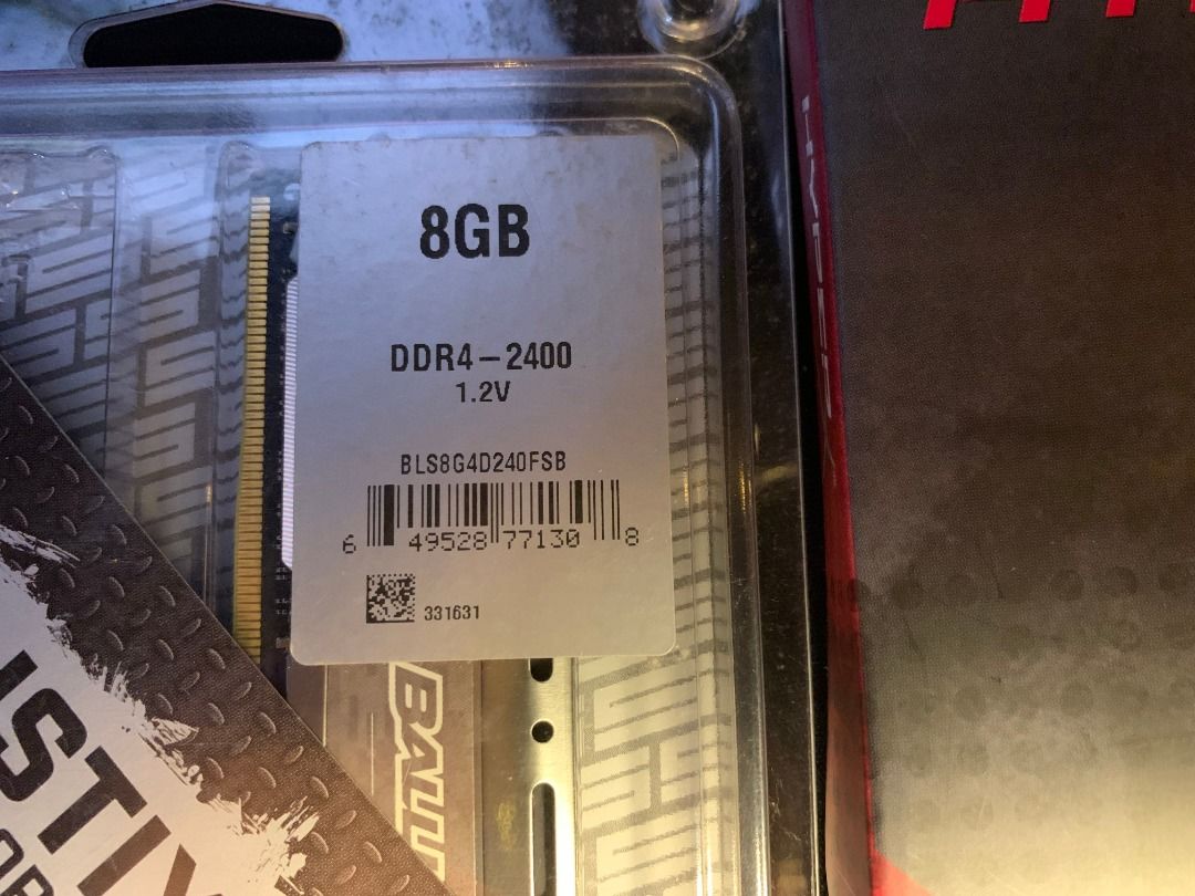 16gb (Dual) Ddr4 2400MHz Ram Ballistix Sport and HyperX Fury, Computers ...