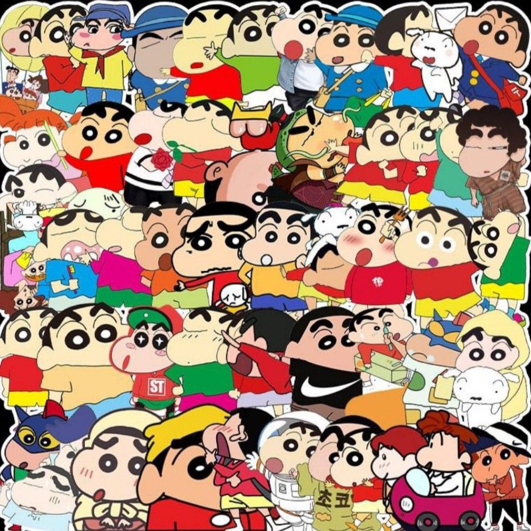 50Pcs Crayon Shin-Chan Graffiti waterproof PVC sticker labels, Hobbies ...