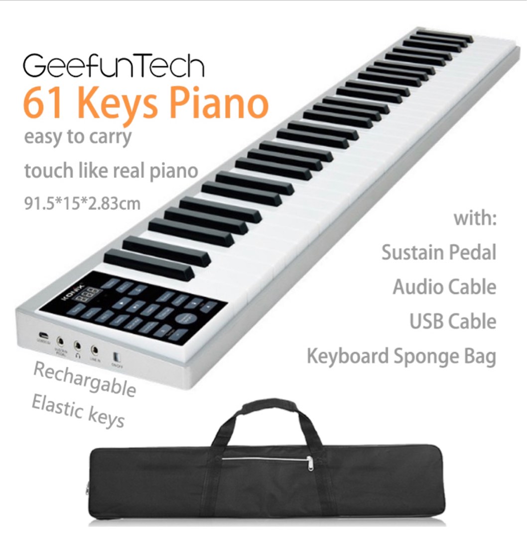 61 Keys Piano (with Bluetooth Support), Hobbies & Toys, Music & Media ...
