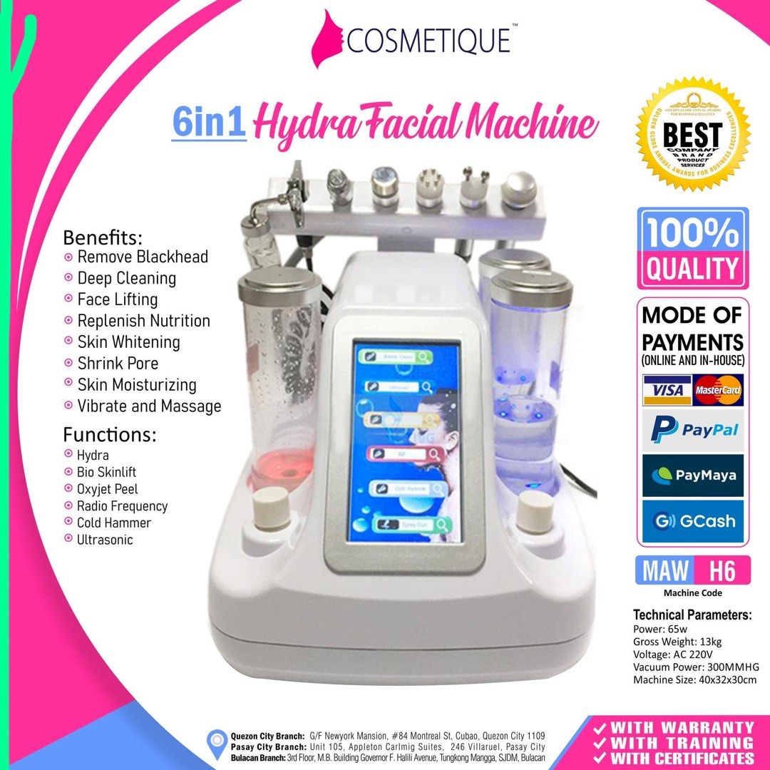 6 in 1 Hydra Facial Machine Ultrasonic Cold Hammer Free demo on Carousell
