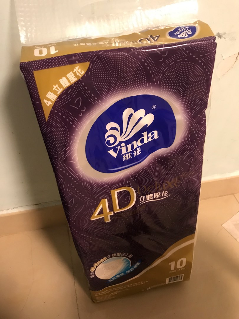 全新 vinda 4d 立體壓花 10 包裝 廁紙, 兒童＆孕婦用品, 洗澡及換尿片, 洗澡及換尿片 - 尿片及濕紙巾 - Carousell