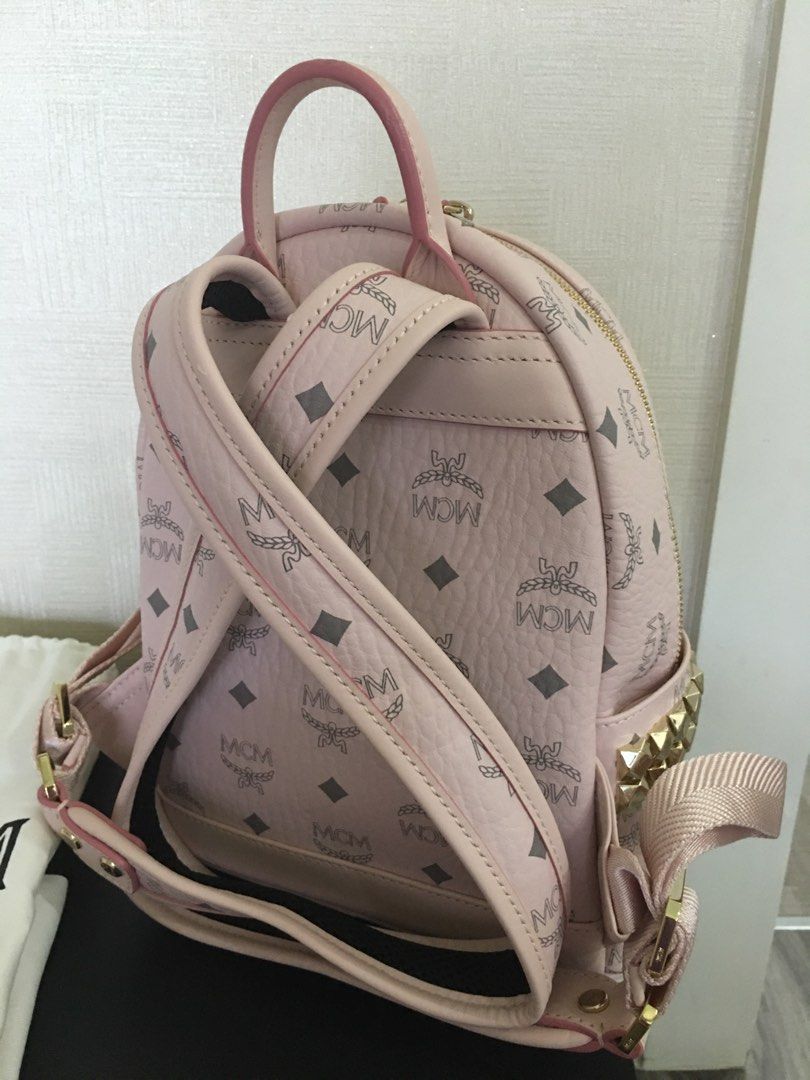 Authentic MCM Mini Backpack in Powder Pink, Luxury, Bags & Wallets on ...