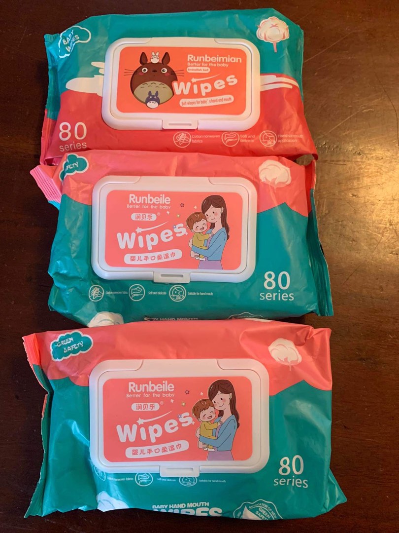 Baby Wipes Runbeile 80 sheets per pack 35 per pack on Carousell