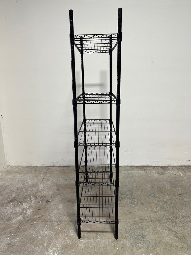 Black Metal Rack (5- Tiers), Furniture & Home Living, Furniture ...