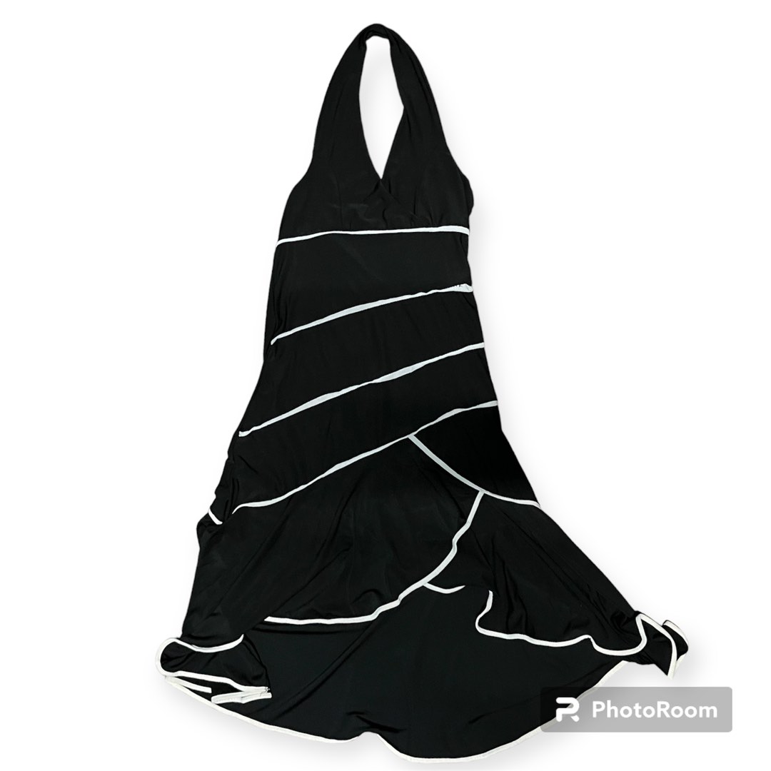 Black Sexy Halter Ruffle Outline Mini Dress on Carousell