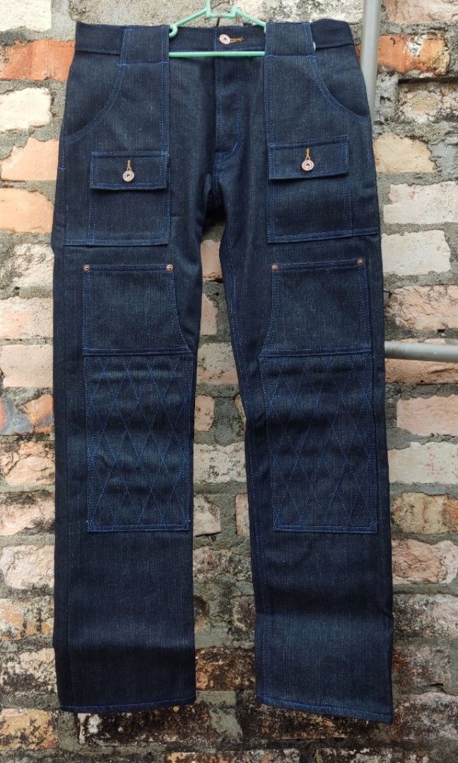 Bush Pants Double knee Red Selvedge, Men's Fashion, Bottoms, Jeans on ...