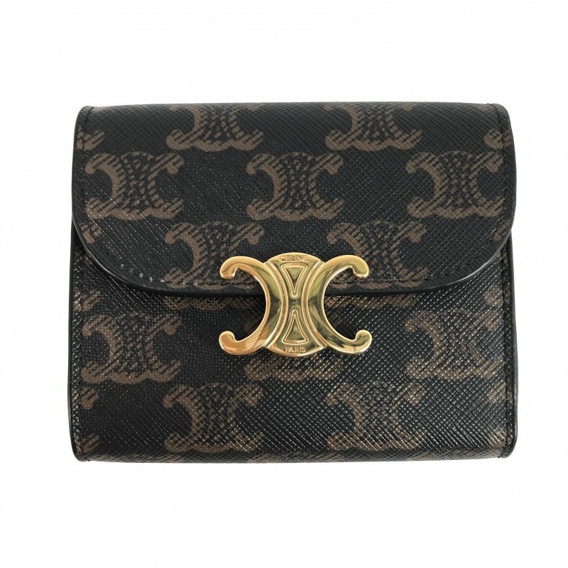 Celine Triophme Monogram Short Bi Fold Wallet, Luxury, Bags & Wallets ...