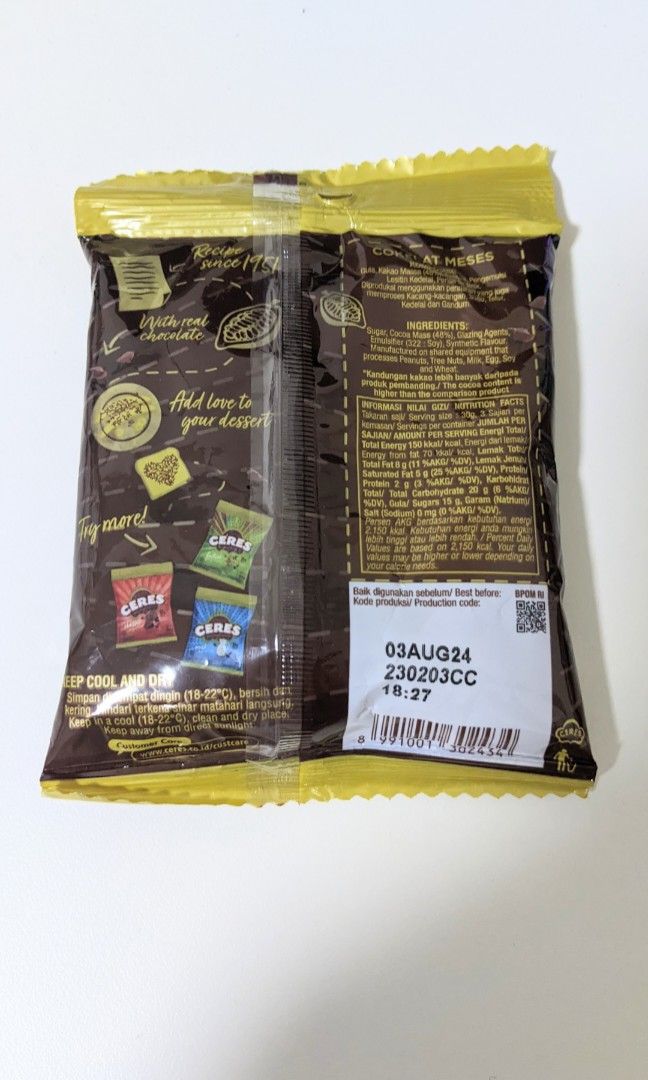 CERES Chocolate Rice Sprinkle [Dark 75g], Food & Drinks, Packaged ...