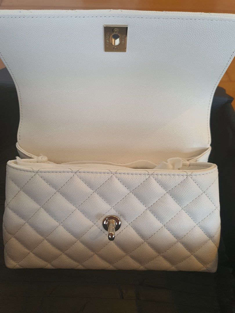 Chanel Coco Handle Cavier White Small, Luxury, Bags & Wallets on Carousell
