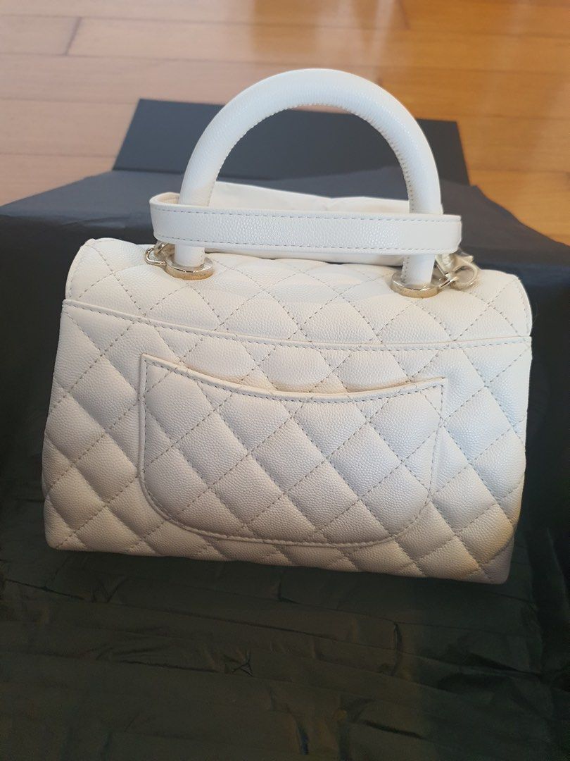 Chanel Coco Handle Cavier White Small, Luxury, Bags & Wallets on Carousell