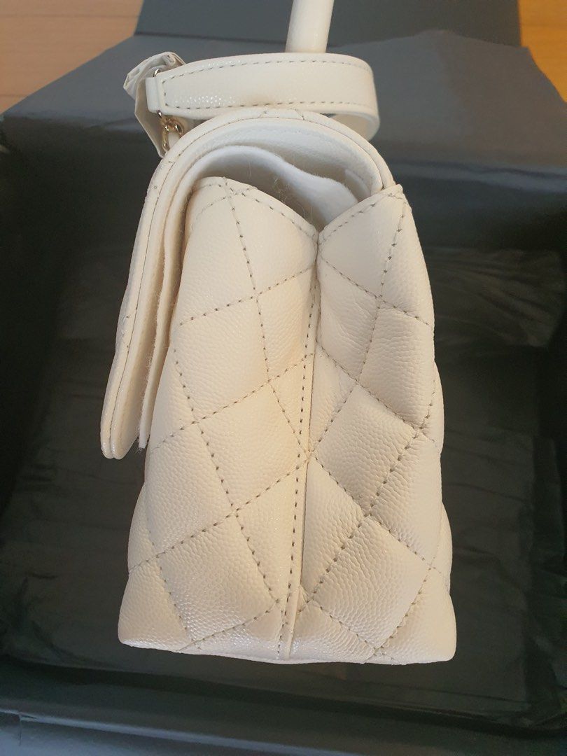 Chanel Coco Handle Cavier White Small, Luxury, Bags & Wallets on Carousell