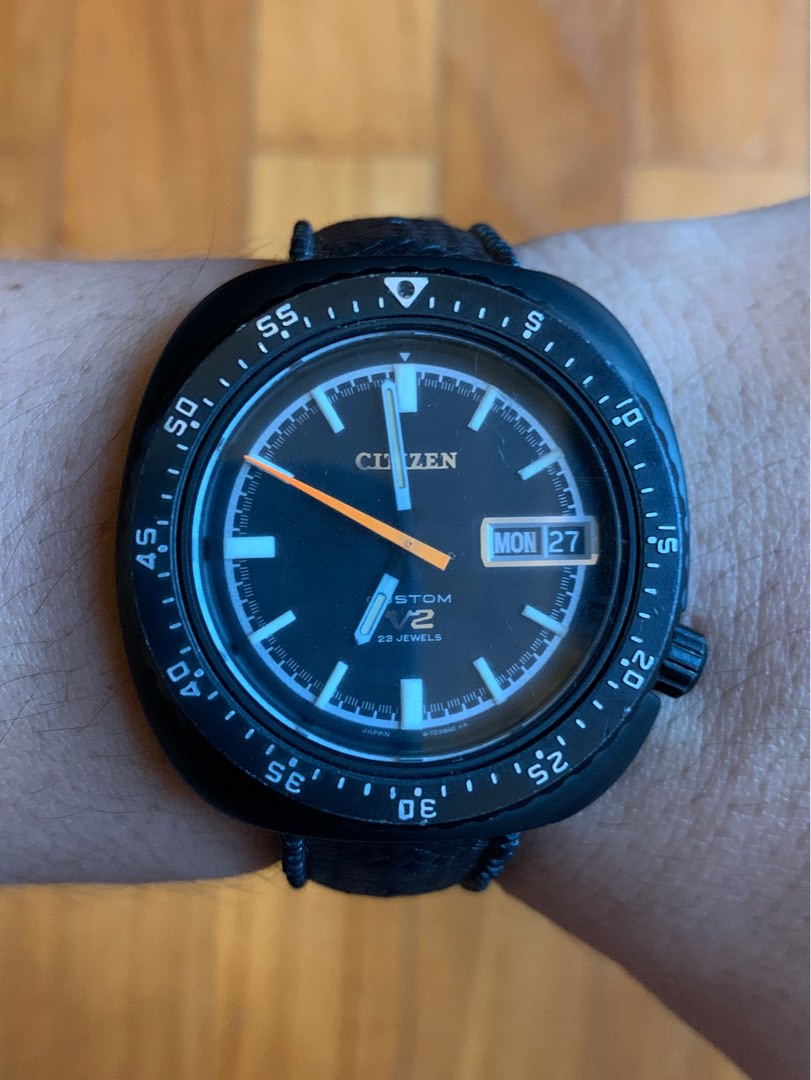 Citizen Custom V2 Blackie 4-721748TA, Men's Fashion, Watches ...