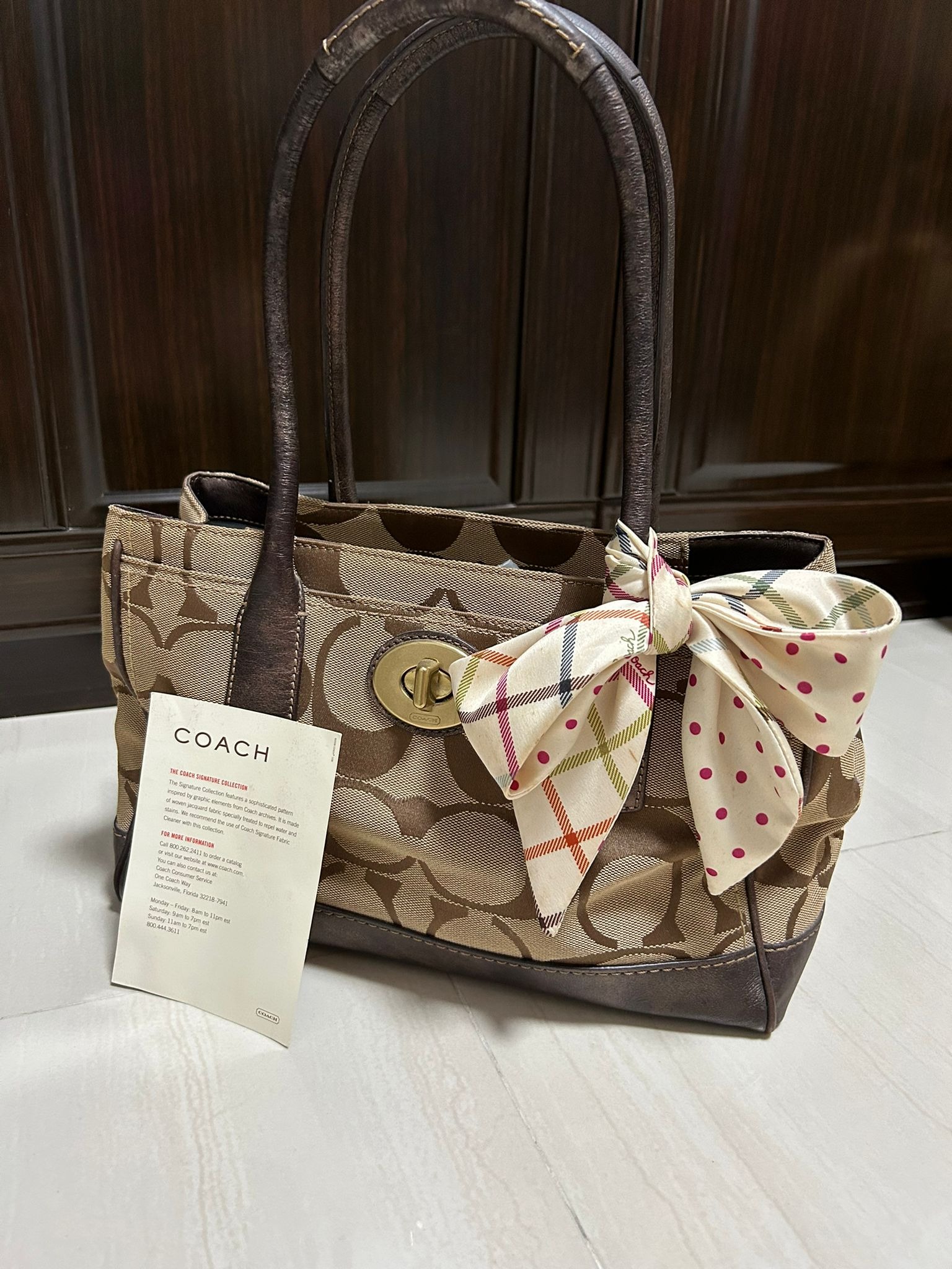 COACH BAG with ribbon, Luxury, Bags & Wallets on Carousell