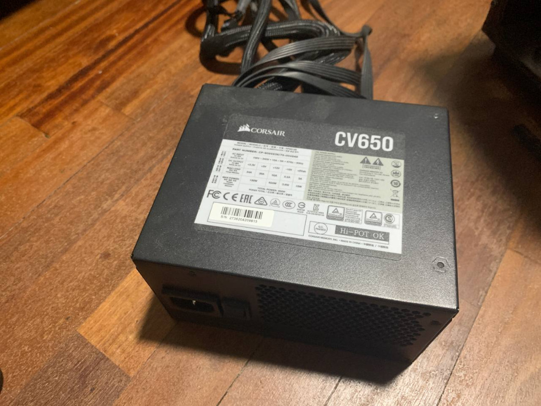 Corsair CV650 650W 80 Plus Bronze Power Supply Unit PSU, Computers ...