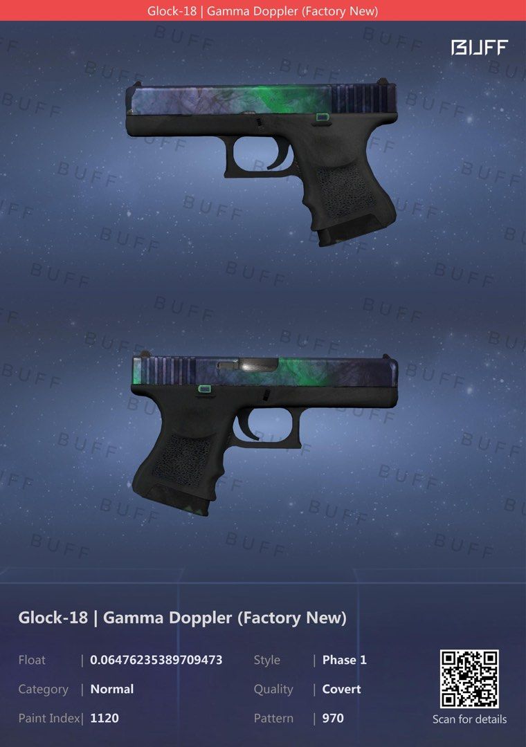 CSGO Glock-18 Gamma Doppler Phase 1 FN, Video Gaming, Gaming ...
