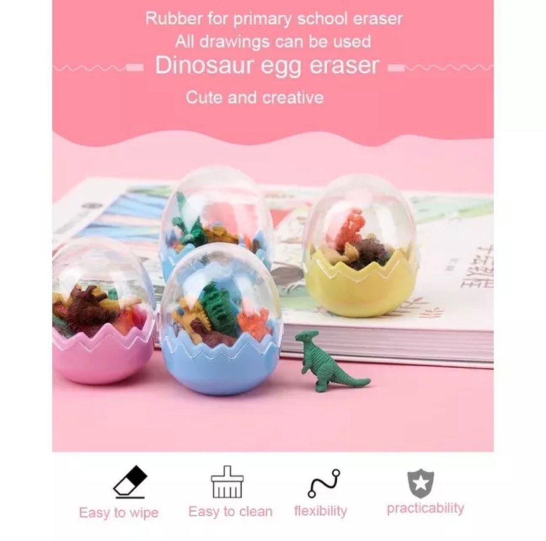 Dino egg eraser, Hobbies & Toys, Toys & Games on Carousell
