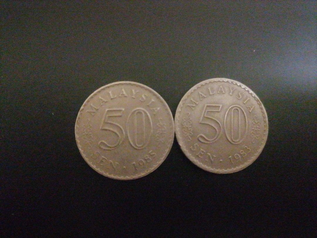 Duit syiling 50 sen 1985 & 1983, Hobbies & Toys, Collectibles ...