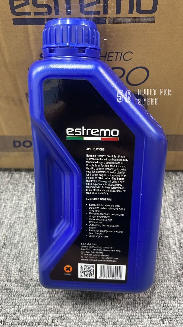 ESTREMO HeatPro Semi Synthetic 15W50 1L ITALY ENGINE OIL MOTORCYCLE OIL ...