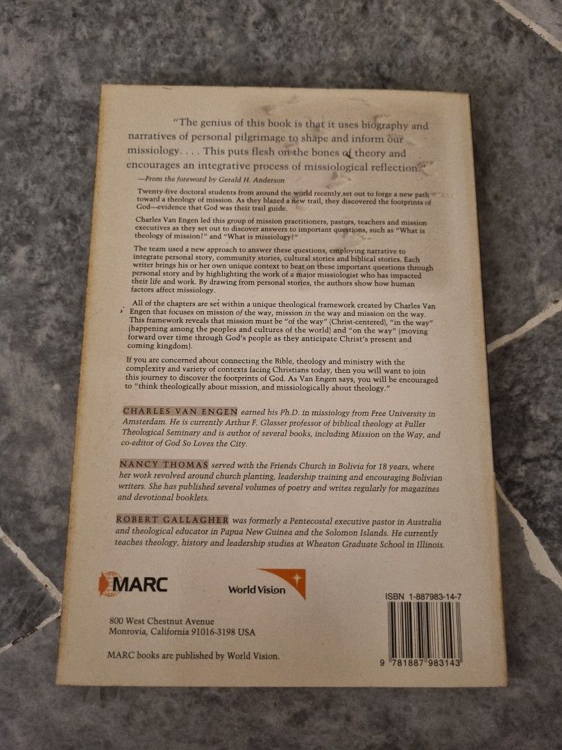 Footprints of God: A Narrative Theology of Mission, Charles Van Engen ...