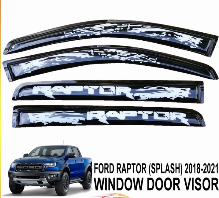 Ford Raptor (SPLASH) 2018 to 2022 OEM Window Door Visor NEW DESIGN on ...