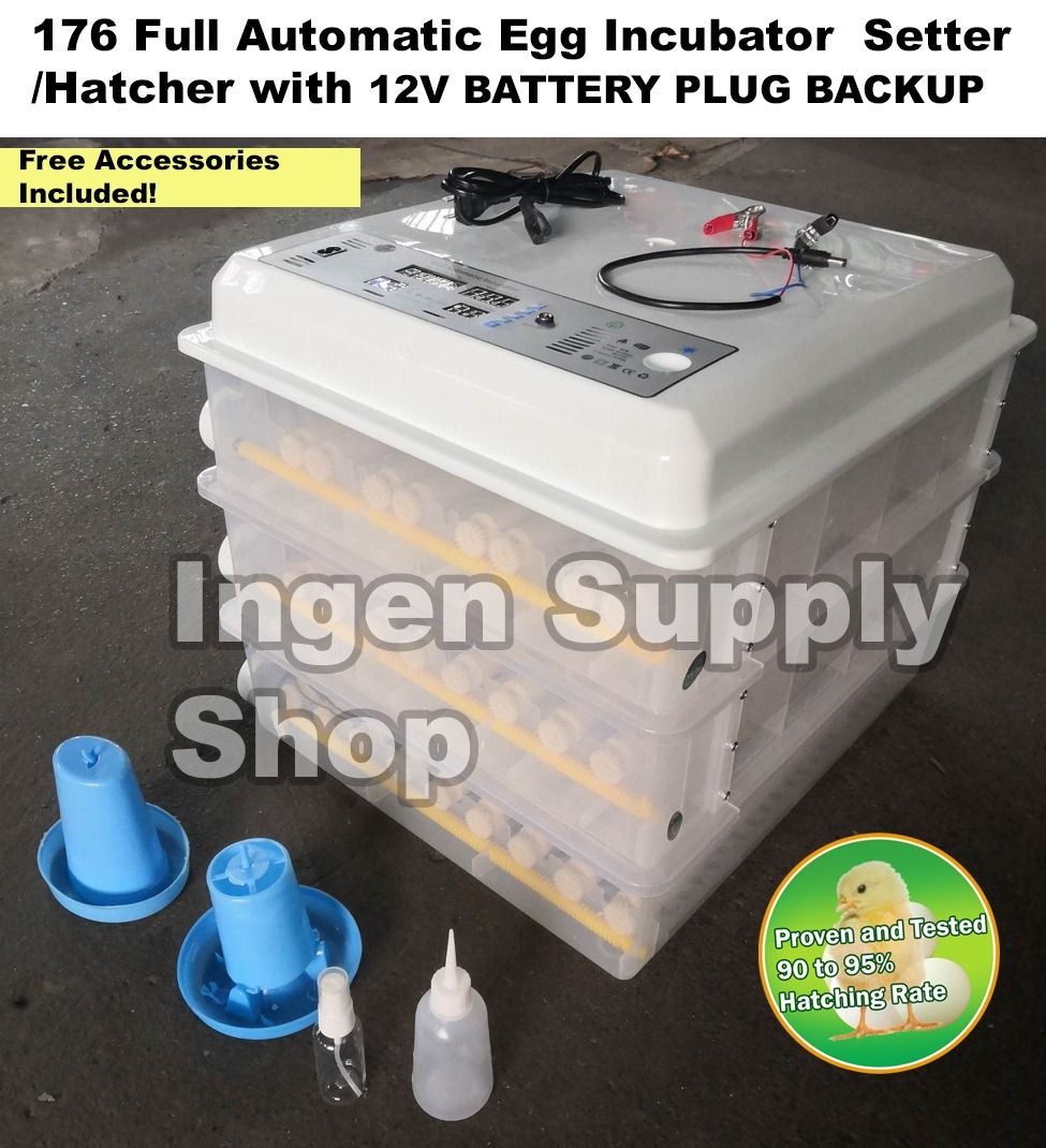 full automatic egg incubator dual powerhatcher LED with 12v battery ...