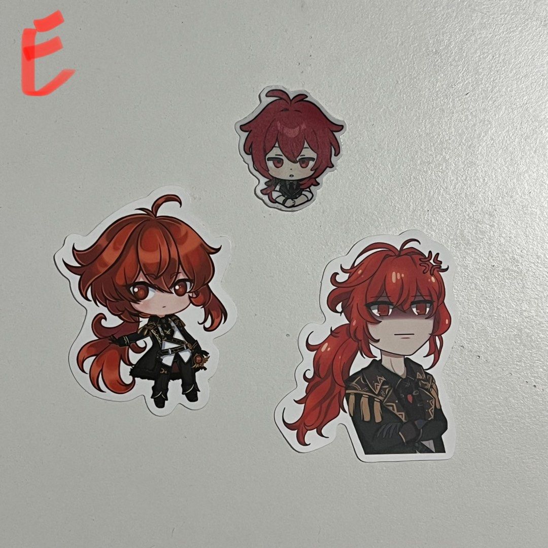 Genshin Impact Diluc Stickers, Hobbies & Toys, Memorabilia ...