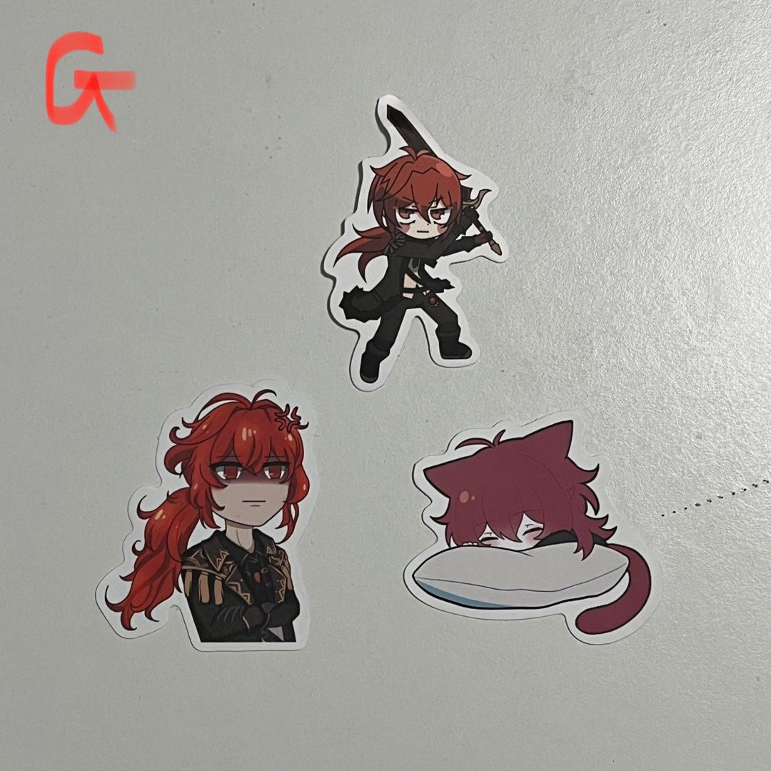 Genshin Impact Diluc Stickers, Hobbies & Toys, Memorabilia ...