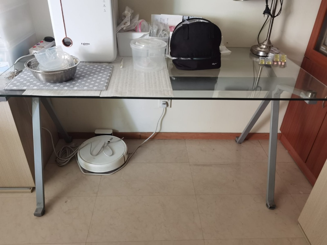Glass top study table - Giveaway, Furniture & Home Living, Furniture ...