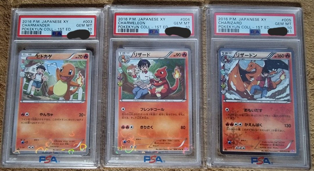 GM10 PSA 10 Sequential Pokemon Japanese Charmander Charmeleon Charizard ...