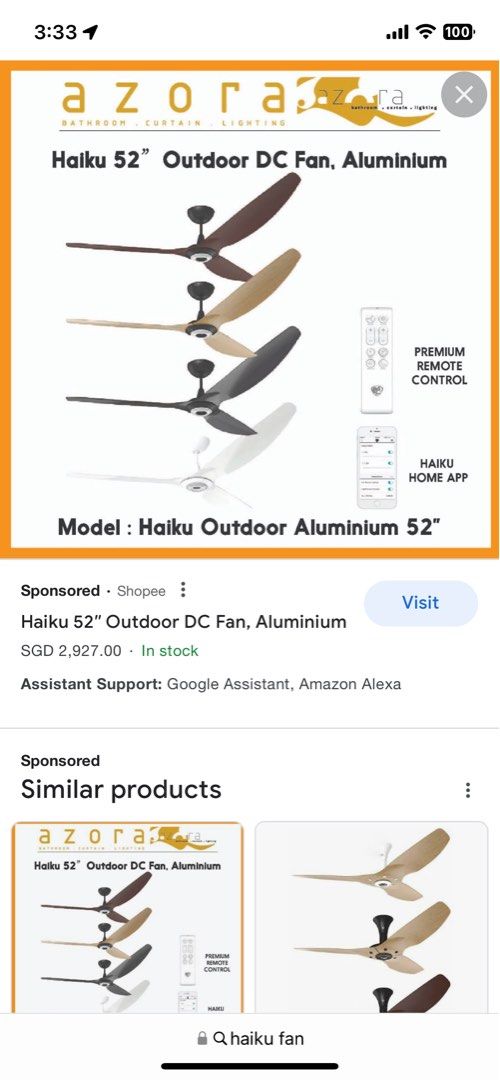 HAIKU FAN INSTOCK, Furniture & Home Living, Lighting & Fans, Fans on ...