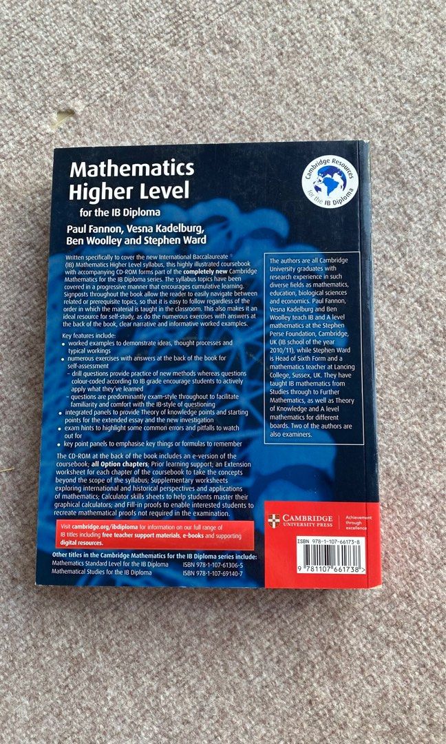 IB HL Mathematics textbook, Hobbies & Toys, Books & Magazines ...