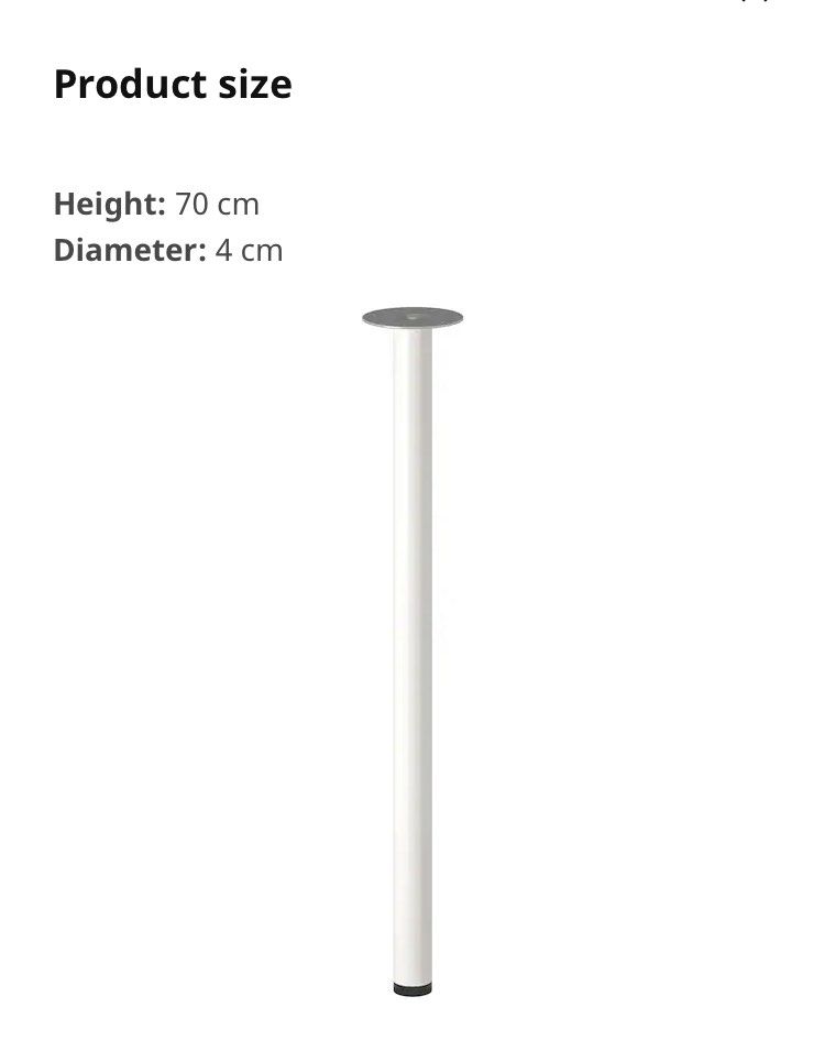 IKEA ADILS Leg, white, Furniture & Home Living, Furniture, Tables ...