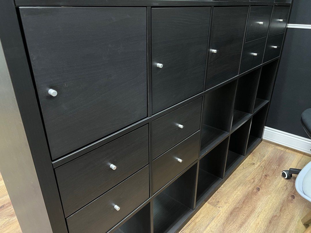 Ikea Kallax Drawers and Doors. Dark Brown, Furniture & Home Living ...
