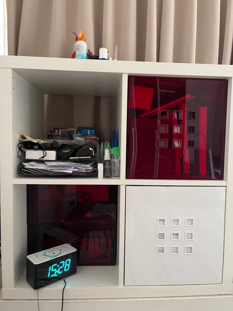 Ikea Kallax shelving unit 77x77cm with 2 inserts, Furniture & Home ...