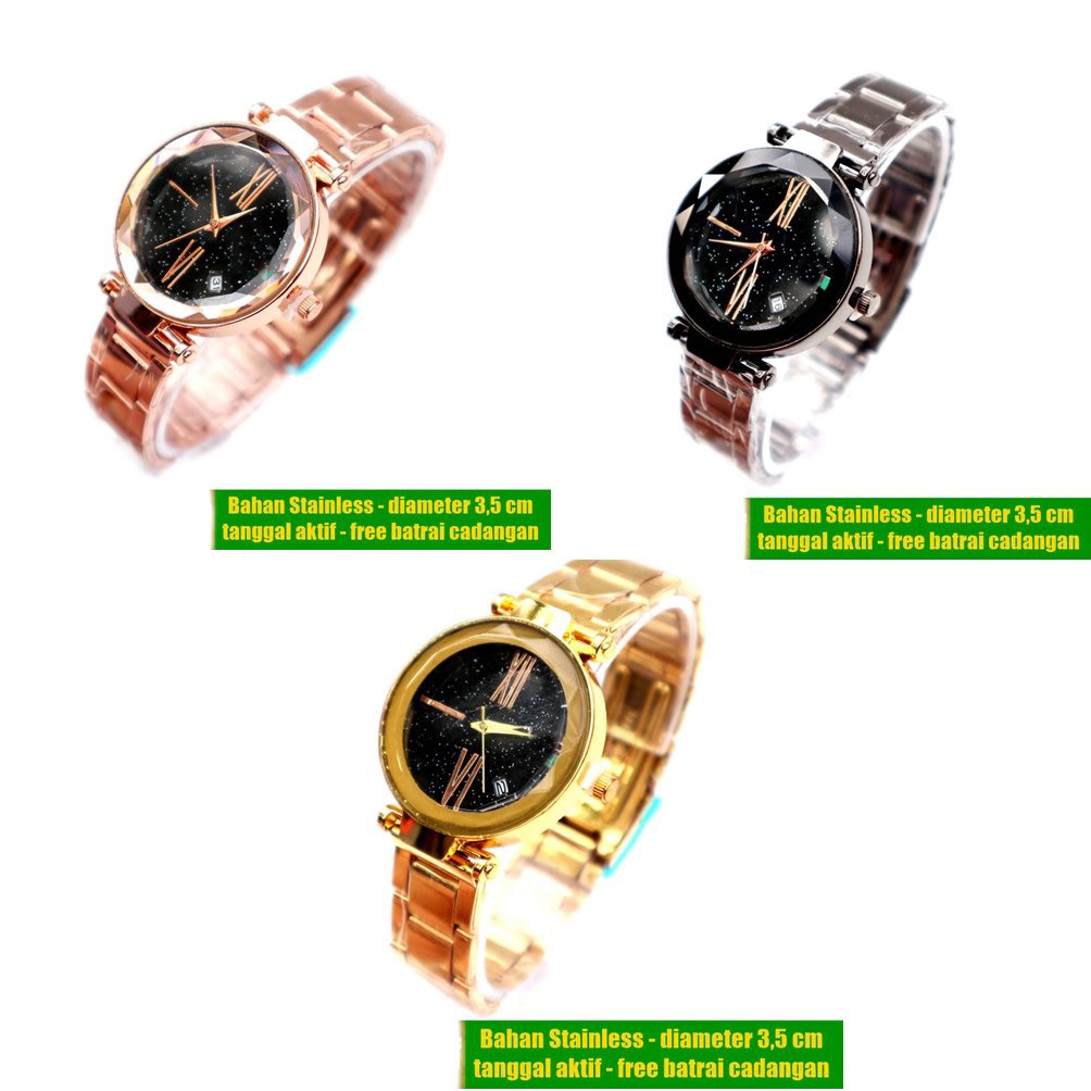 Jam Kristal Tanggal Stainless Big GX 3,5 cm, Barang Mewah, Jam Tangan ...