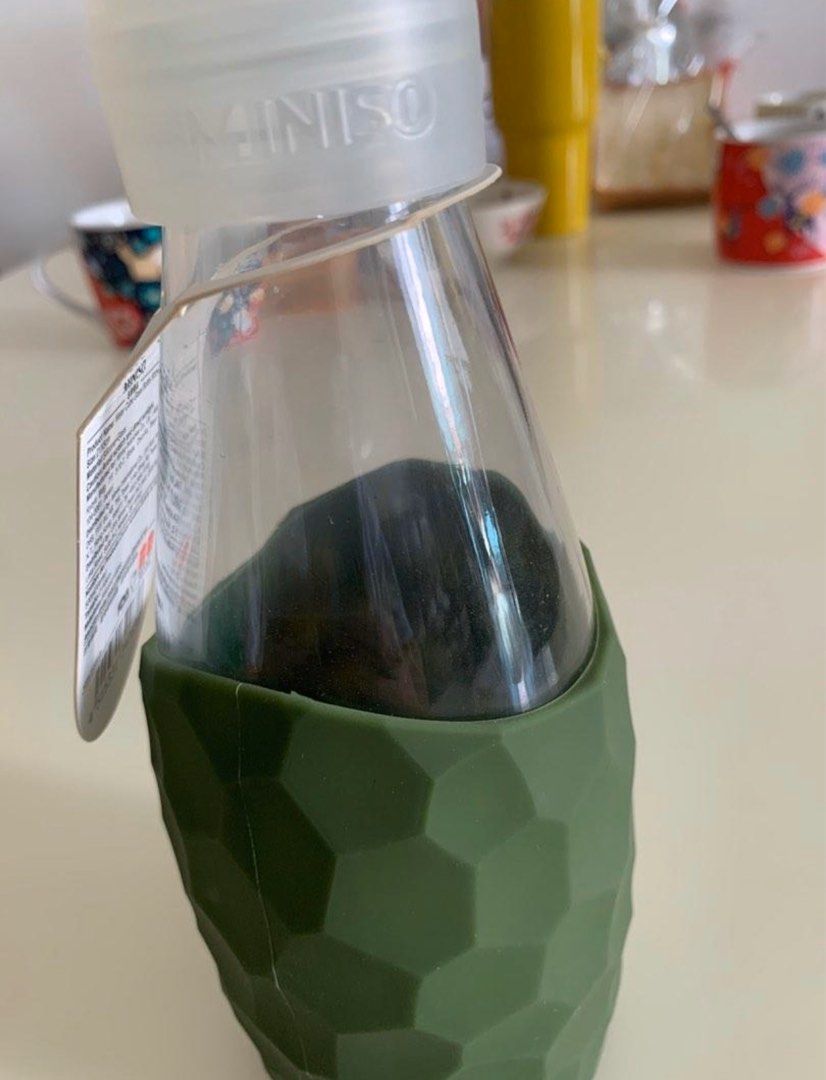 Japan Miniso Glass Bottle Colorful -500ml silicon and glass, Hobbies ...