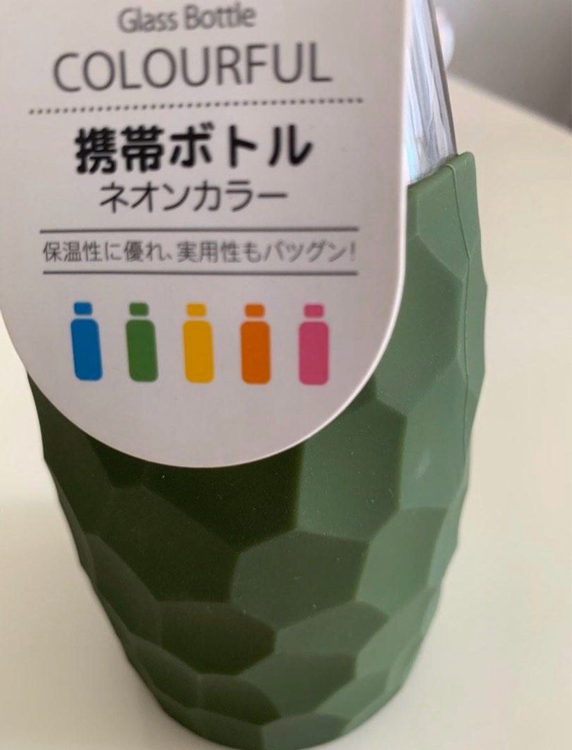 Japan Miniso Glass Bottle Colorful -500ml silicon and glass, Hobbies ...