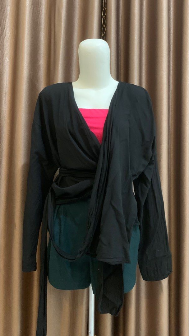 Korean outer wrap kimono, Fesyen Wanita, Pakaian Wanita, Baju Luaran di ...