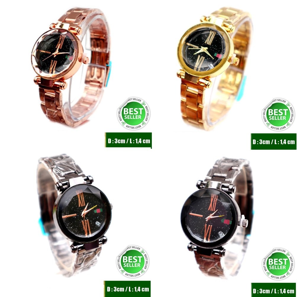 Kristal GX Jam Impor Female Tanggal Stainless Kristal GX, Barang Mewah ...