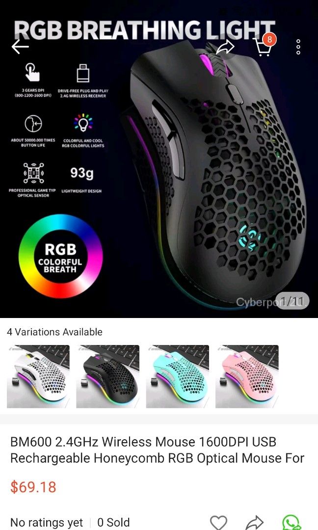 K~Snake BM600 rechargeable Gaming mouse, Computers & Tech, Parts ...