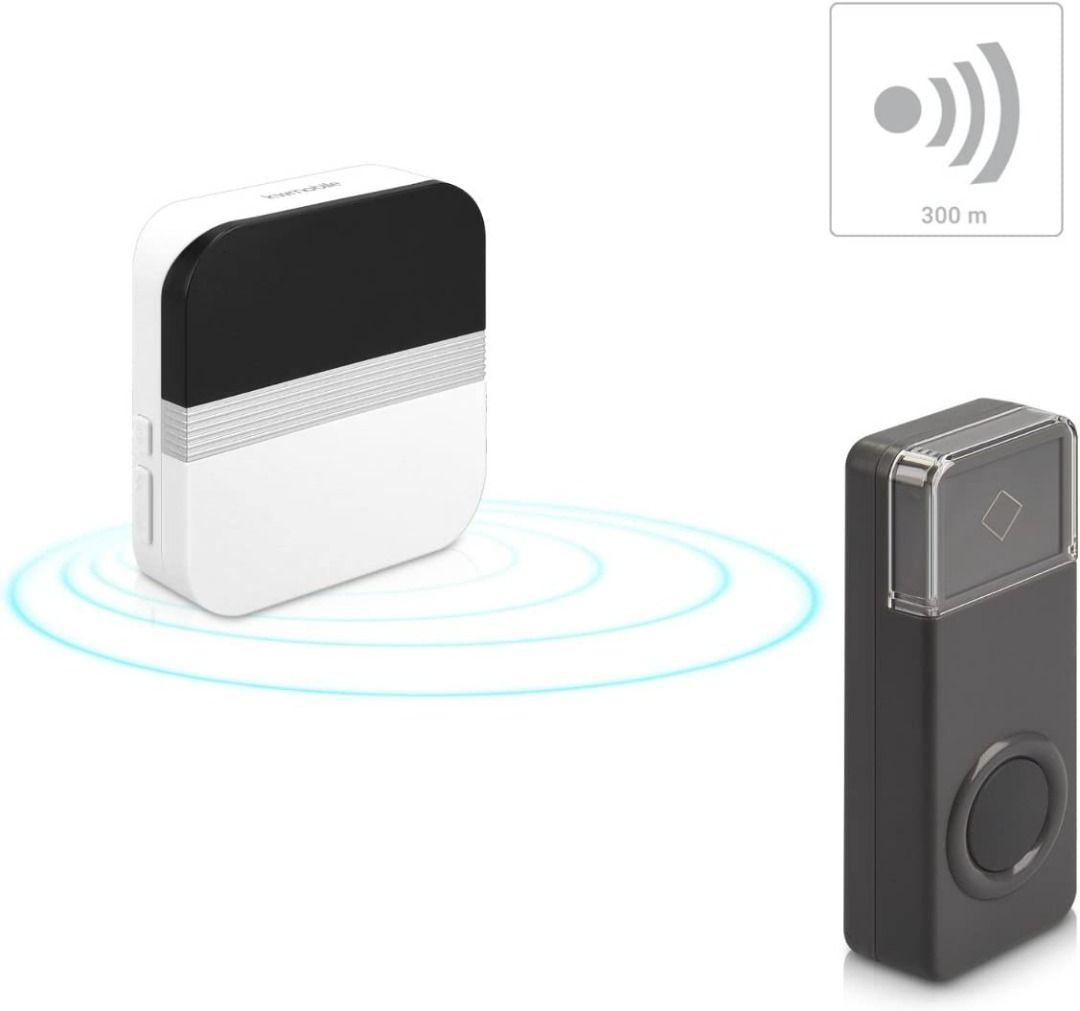 kwmobile Wireless Doorbell Door Chime Kit - Cordless Battery Operated ...