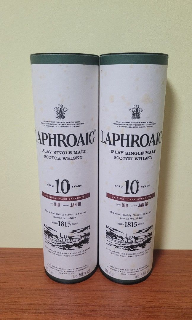 Laphroaig 10 Cask Strength Batch 10 700ml, Food & Drinks, Alcoholic Beverages on Carousell