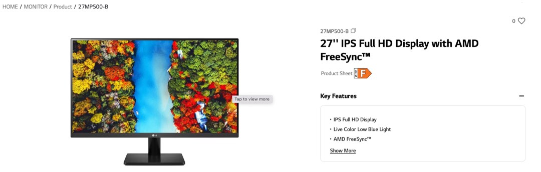 LG27MP500-B free sync monitor, Computers & Tech, Desktops on Carousell