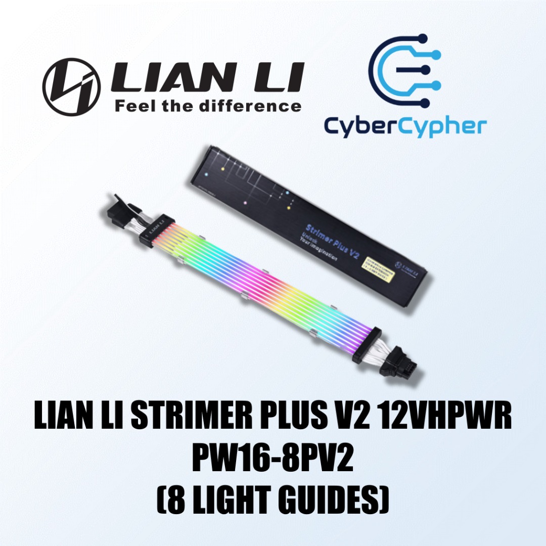 Lian Li Strimer Plus V2 12VHPWR PW16-8PV2 RGB PSU Extension Cable (8 ...