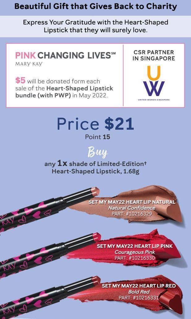 LIMITED-EDITION+ Mary Kay Heart-Shaped Lipstick, Beauty & Personal Care ...